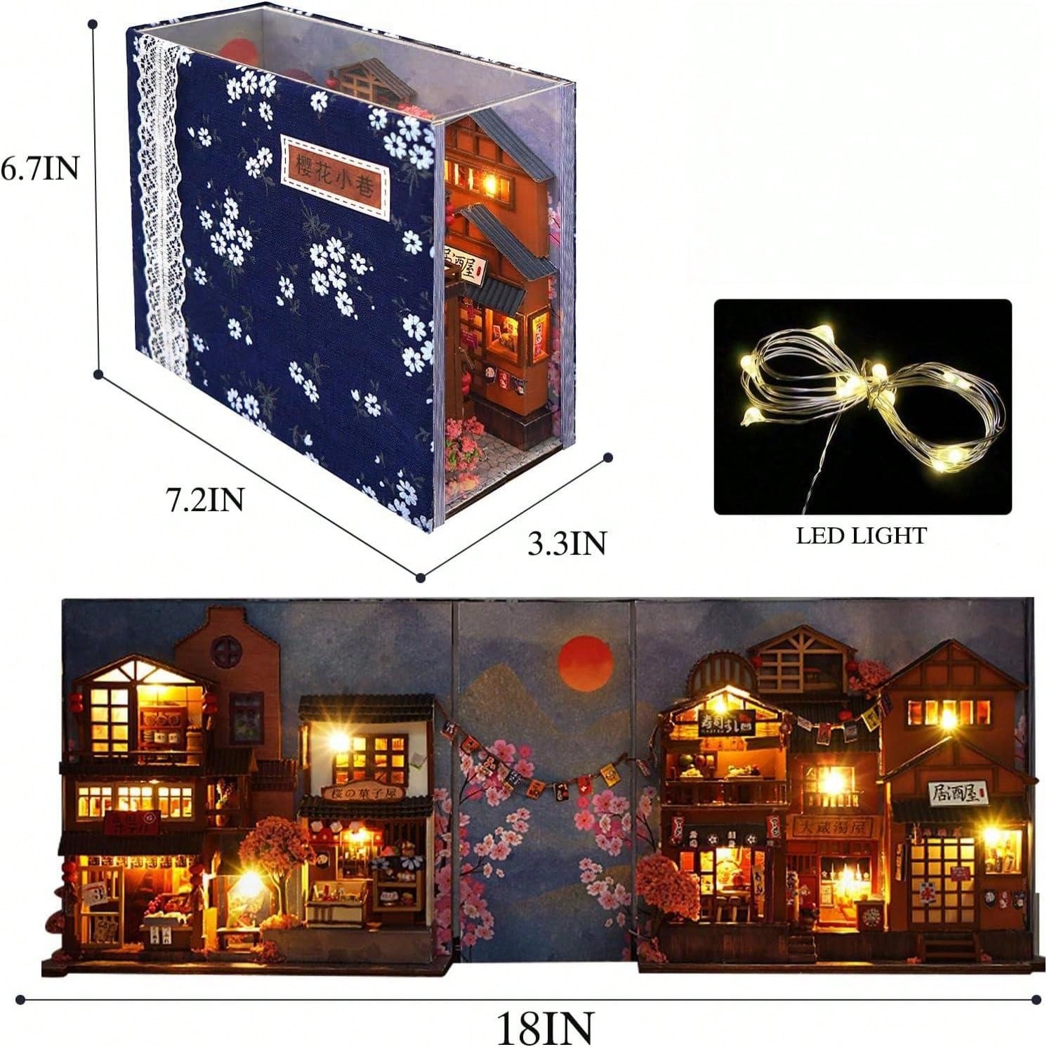 DIY Book Nook Kits, 3D Wooden Puzzles Bookshelf Insert Decorative ...