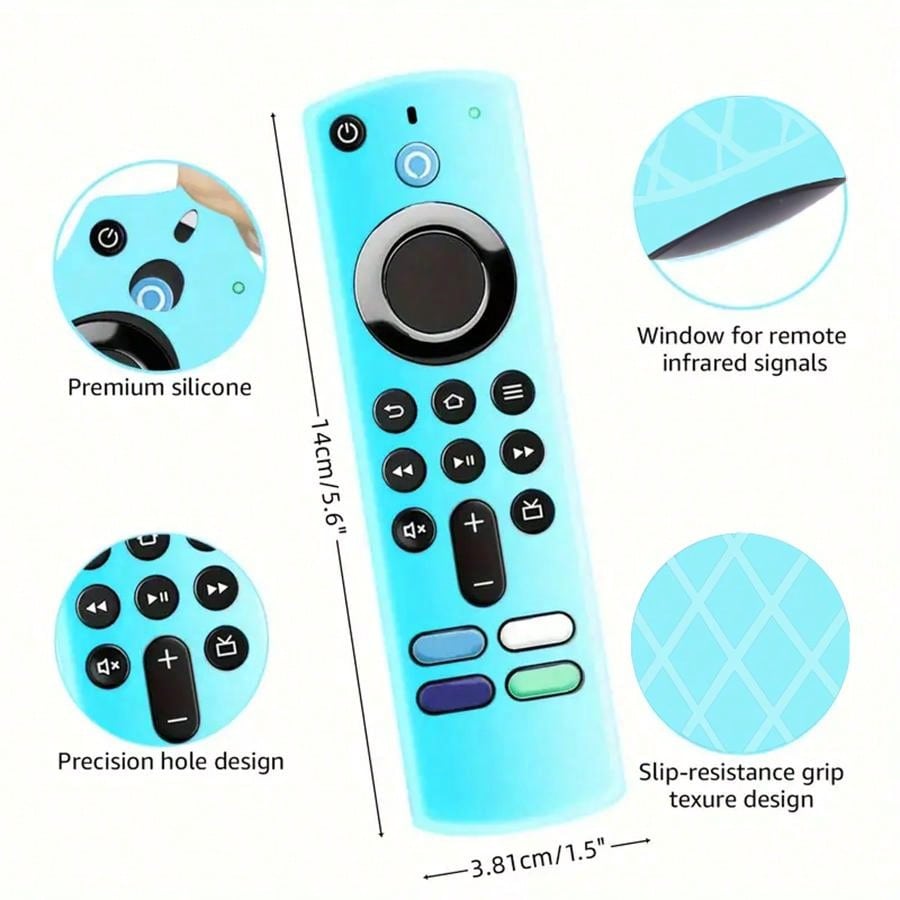 Glow In The Dark Silcone Remote Control Cover For Alexa Voice Rmote 3rd ...