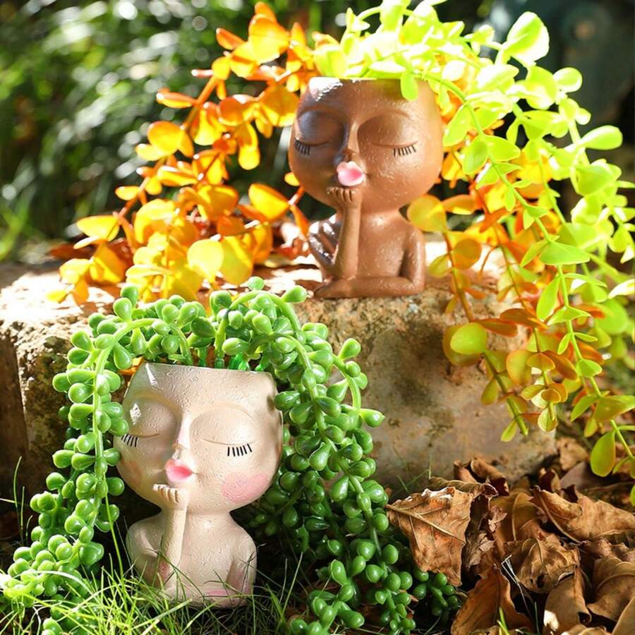 Plant Pot Decoration - European & American Style Puckered Face Flower ...