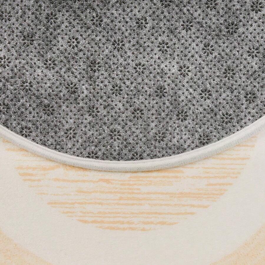 1pc Yellow Plush Bathroom Mat, Modern And Simple, Anti-Slip Elliptical ...