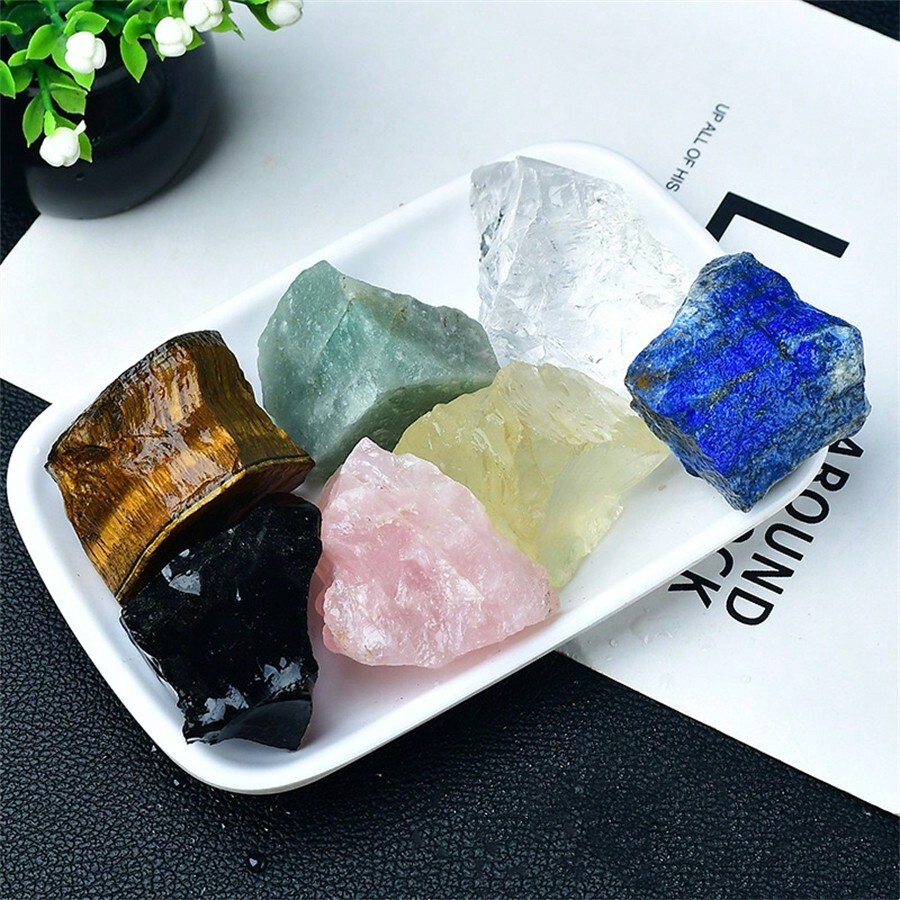 Set Of 7 Natural Stones Representing The Seven Chakras - Individual ...