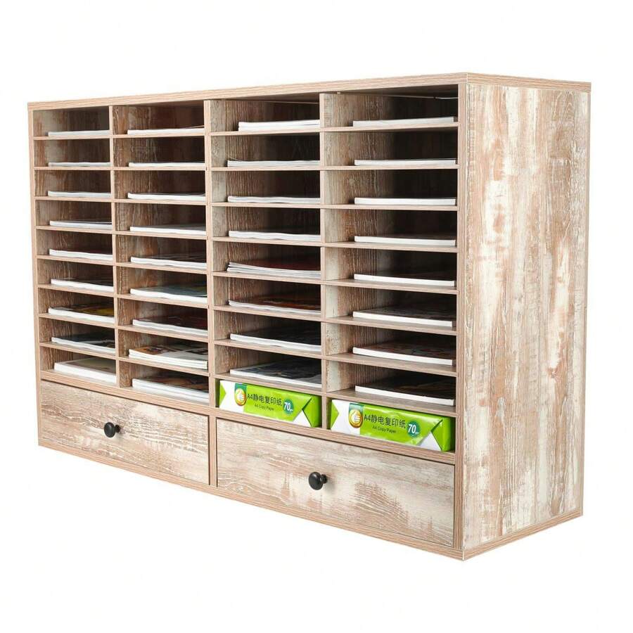 Mail Sorter Organizer, Wood Literature Organizer, Student Mailbox For ...
