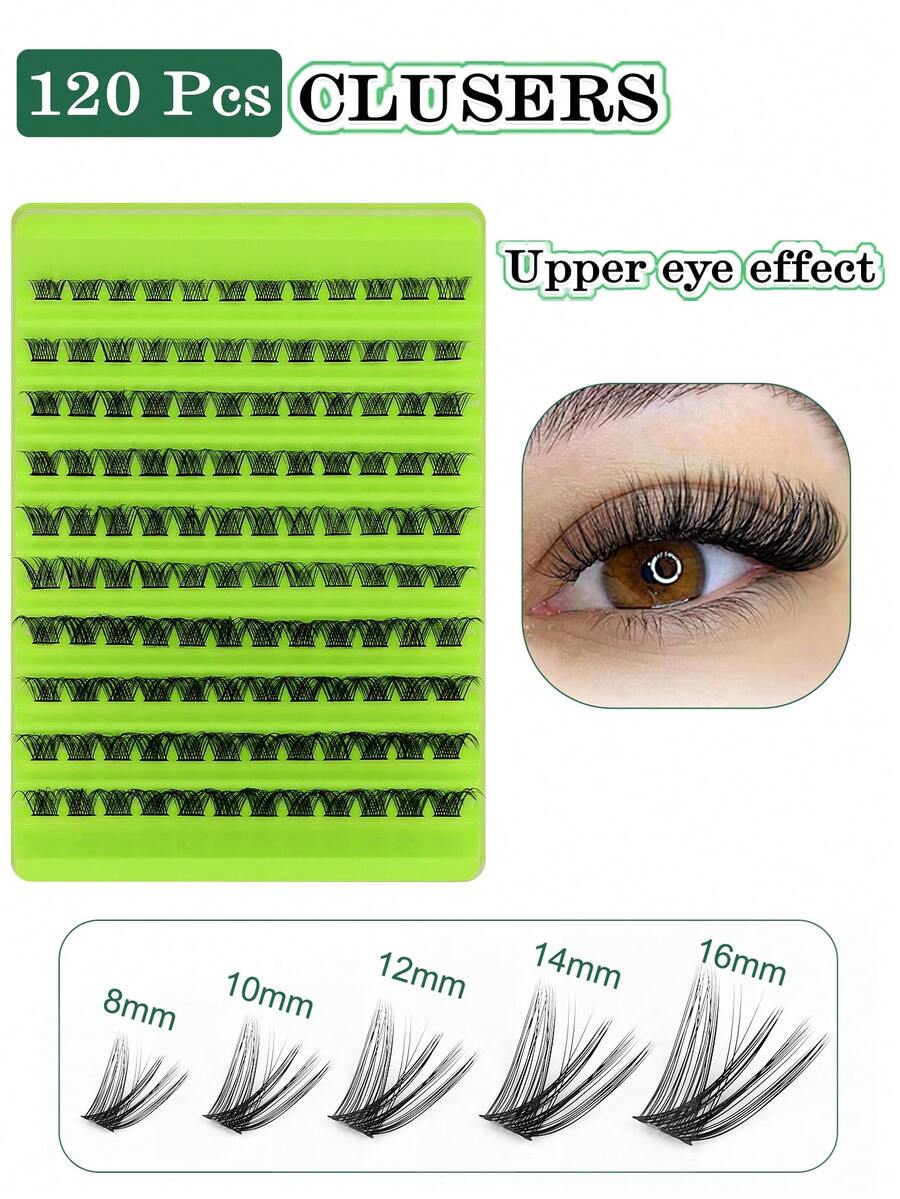 160 Clusters High Volume Diy D Curl Eyelashes, Length 10-12mm Thick ...