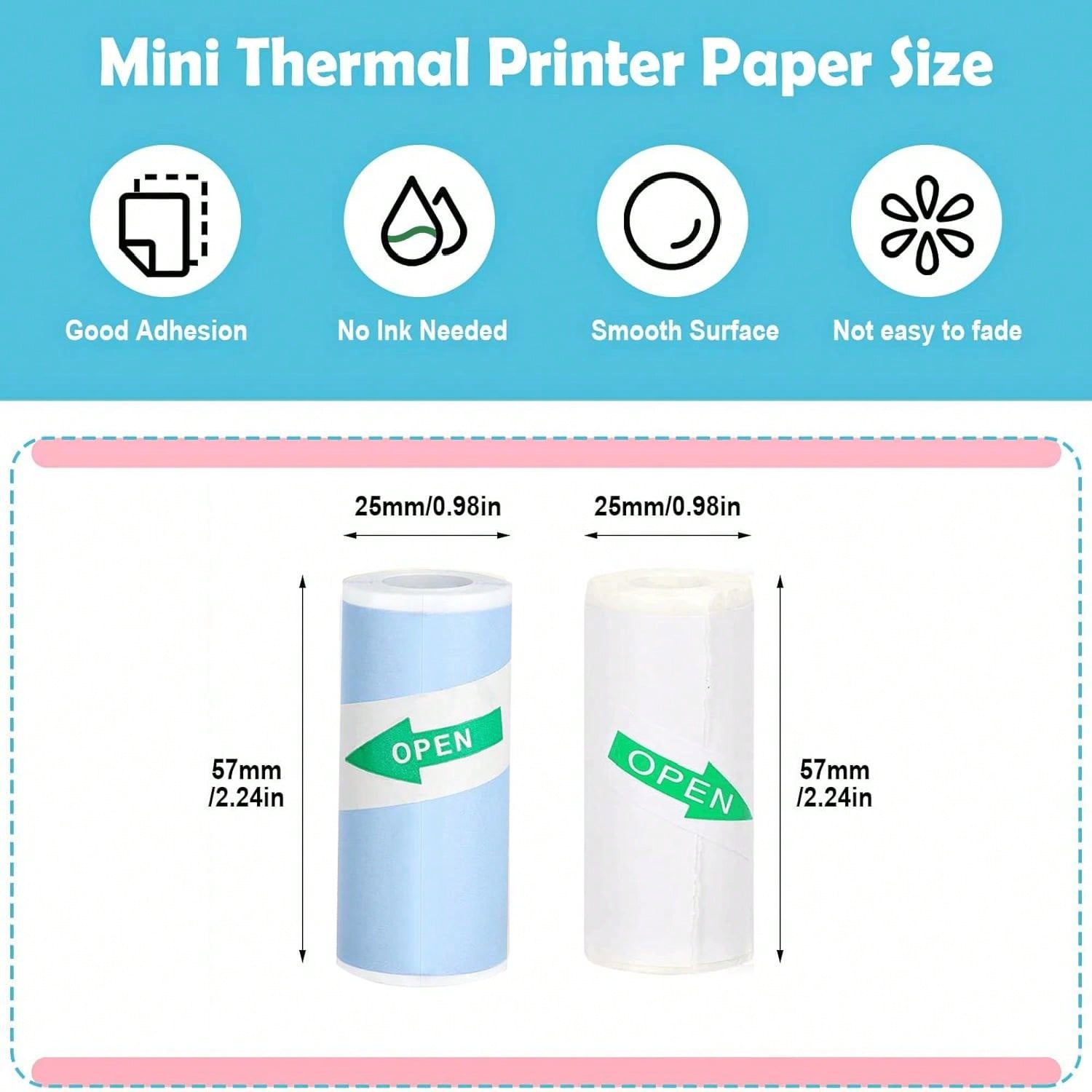 10/20 Mini Printers Sticker Label Papier Zelfklevend Papier Geschikt ...