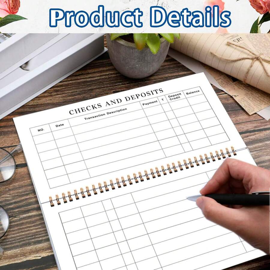 25 Sheets Check Registers For Personal Checkbook Large Print Low Vision ...