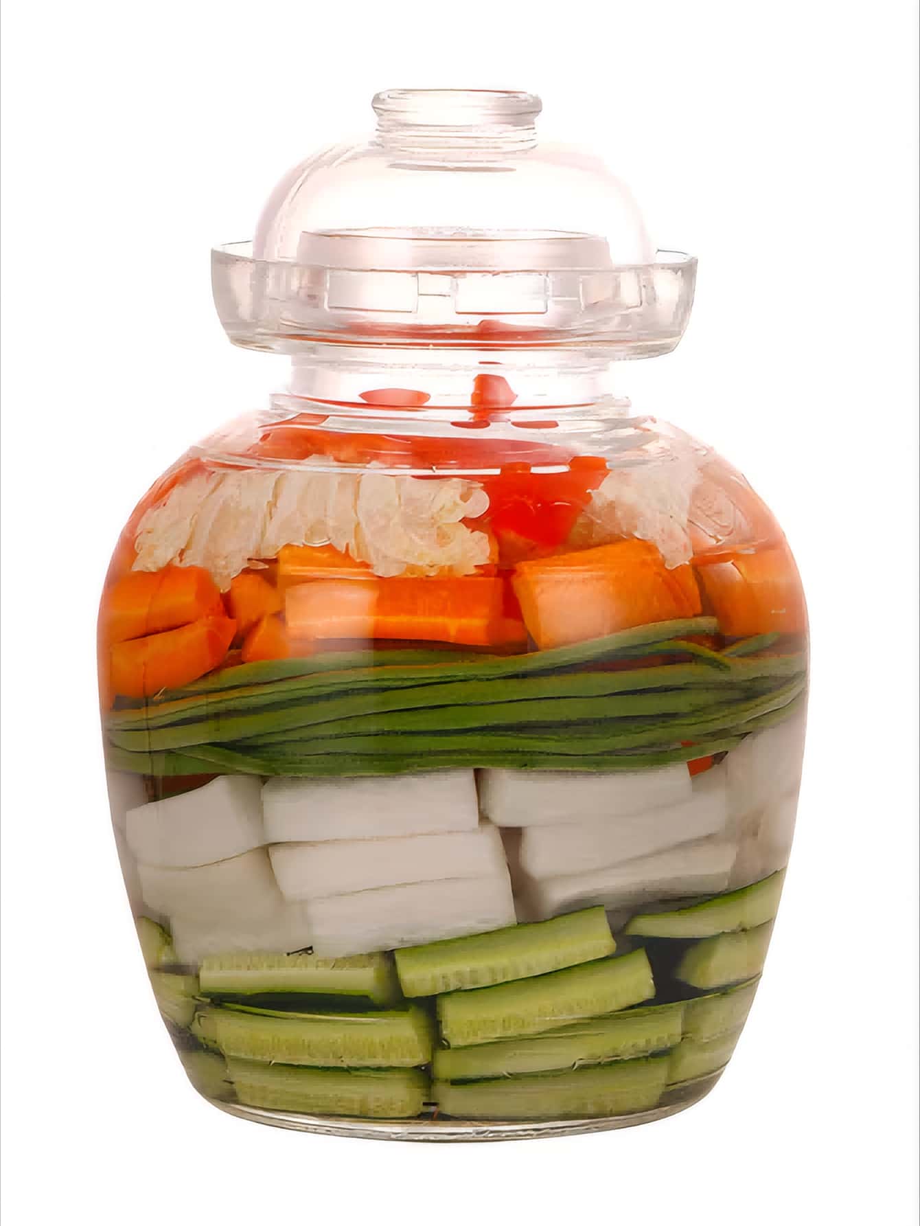 Large 2500ml Glass Fermentation Jar - Traditional Fermenting Crock With ...