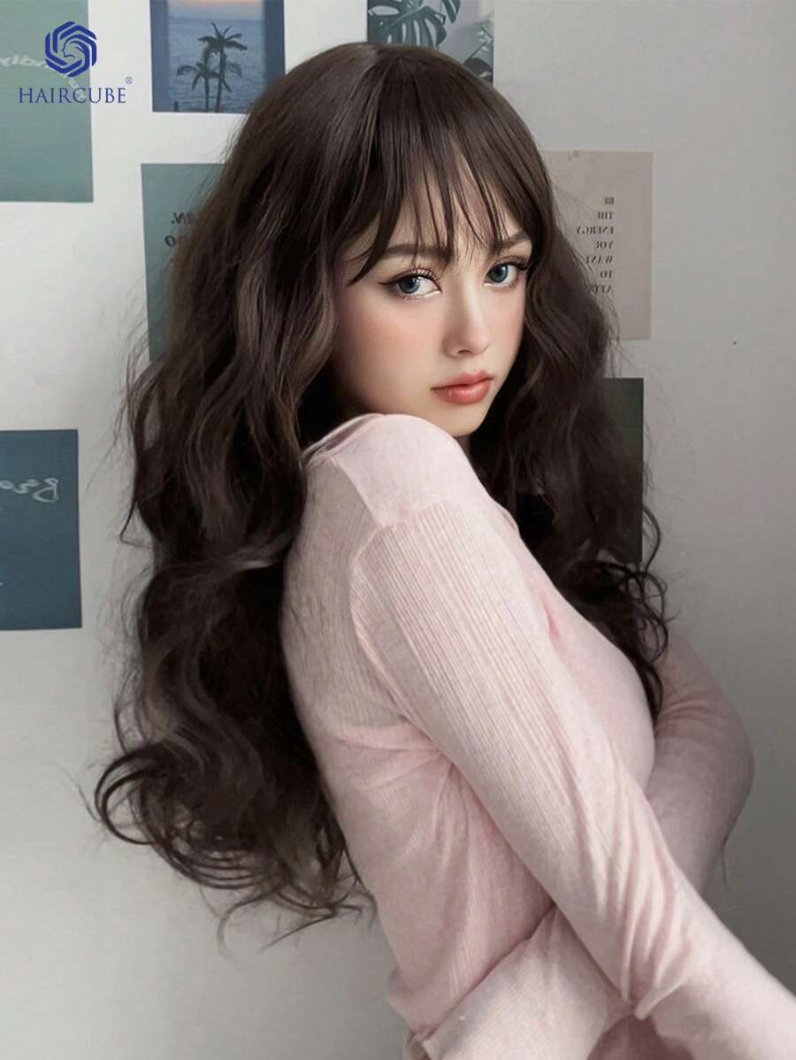 HAIRCUBE HAIRCUBE 24 Inch Ombre Blond Wigs With Bangs For Women, Long ...