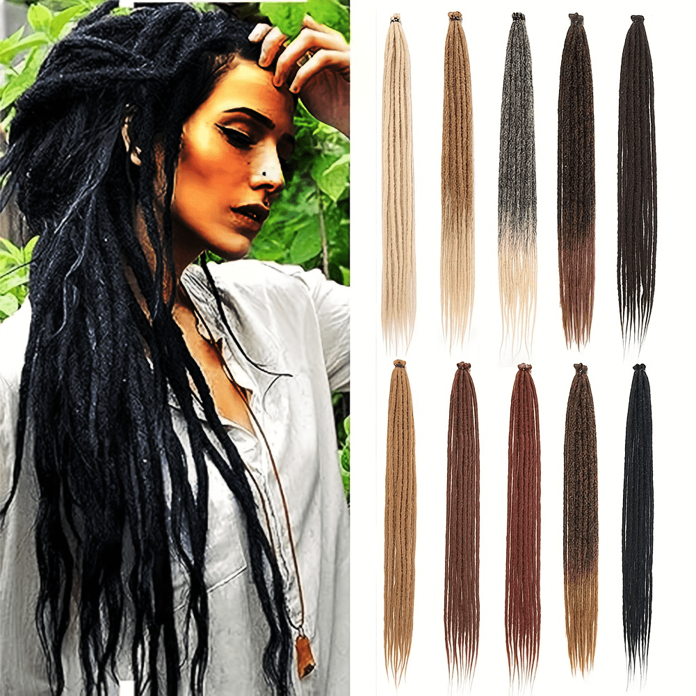 24 Inch Dreadlocks Extensions Black 10 Strands Handmade Dreadlock ...