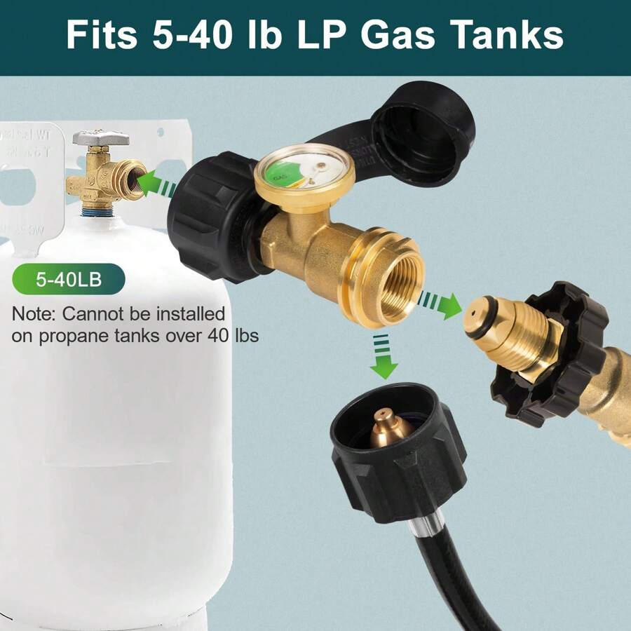 1pc Propane Tank Pressure Gauge For 5-40lb Propane Tank, Level ...