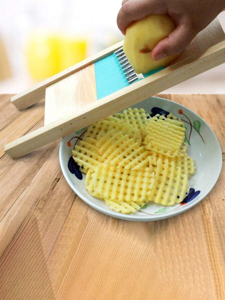 Blue Potato Grid Slicer, Wave Potato Grid Knife | SHEIN UK