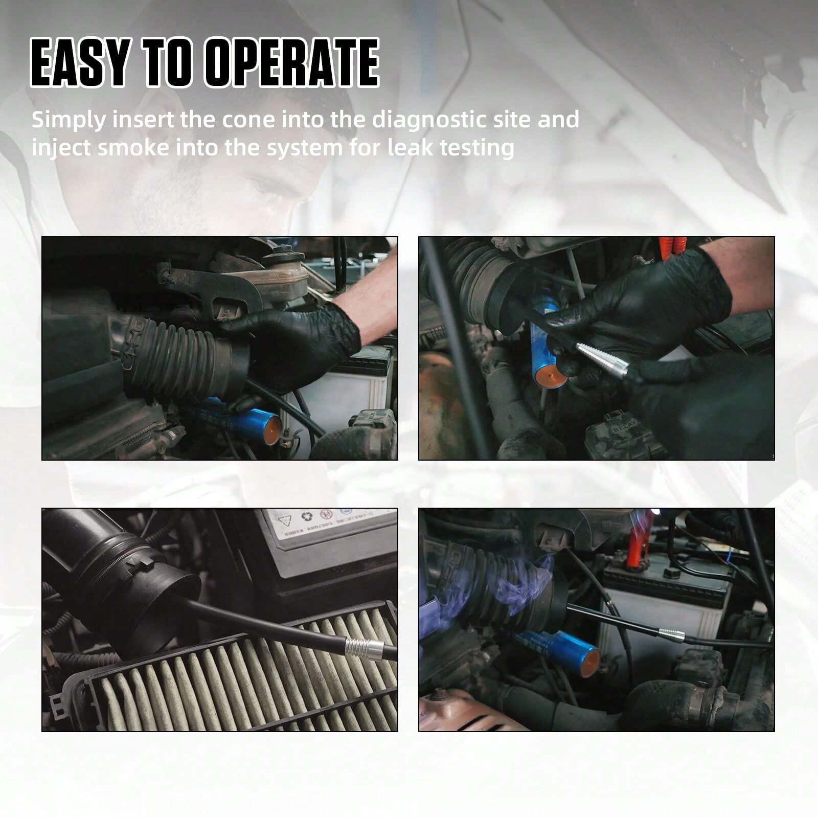 Smoke Cone Leak Detector Exhaust Intake Boot Adapter Diagnostics For ...
