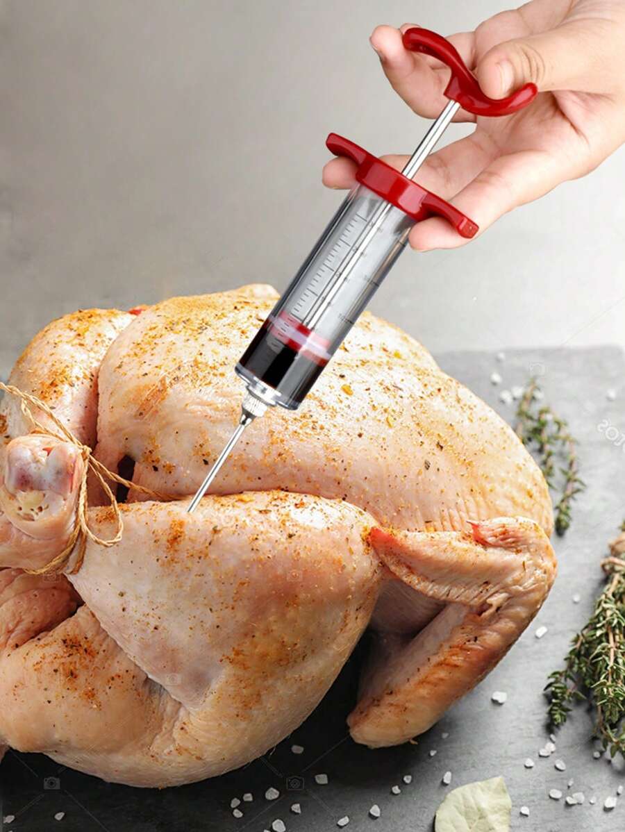 1pc Kitchen Seasoning Syringe Turkey Needle Marinade Syringe Barbecue ...