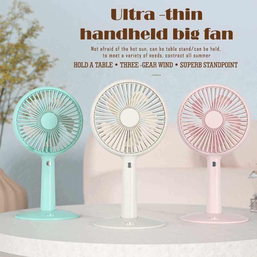 1pc Rechargeable 1200mah Office/Home/Desktop/Handheld Large Fan, 3 ...