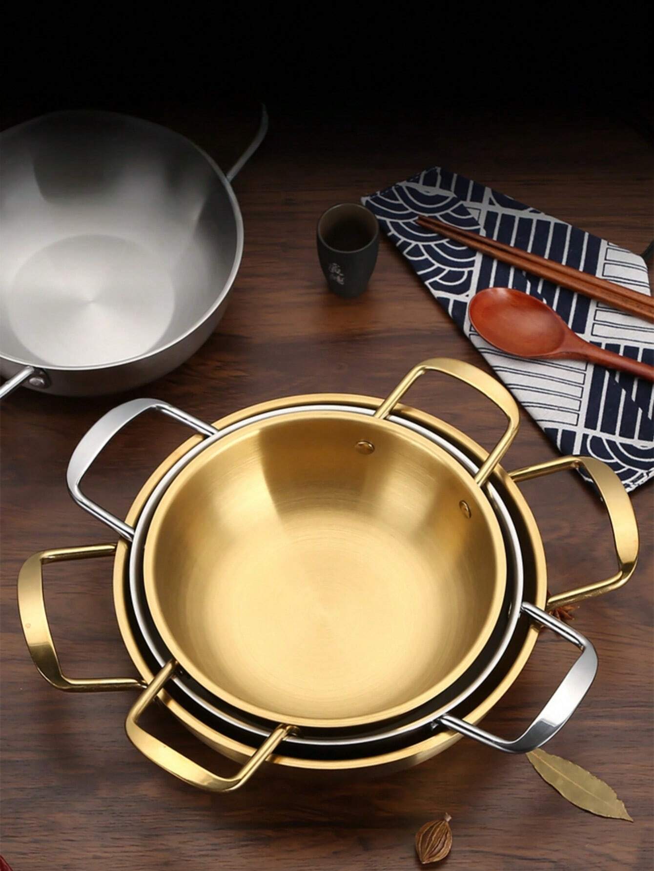 Stainless Steel Covered Korean Ramen Noodle Soup Pot With Dual Handles ...