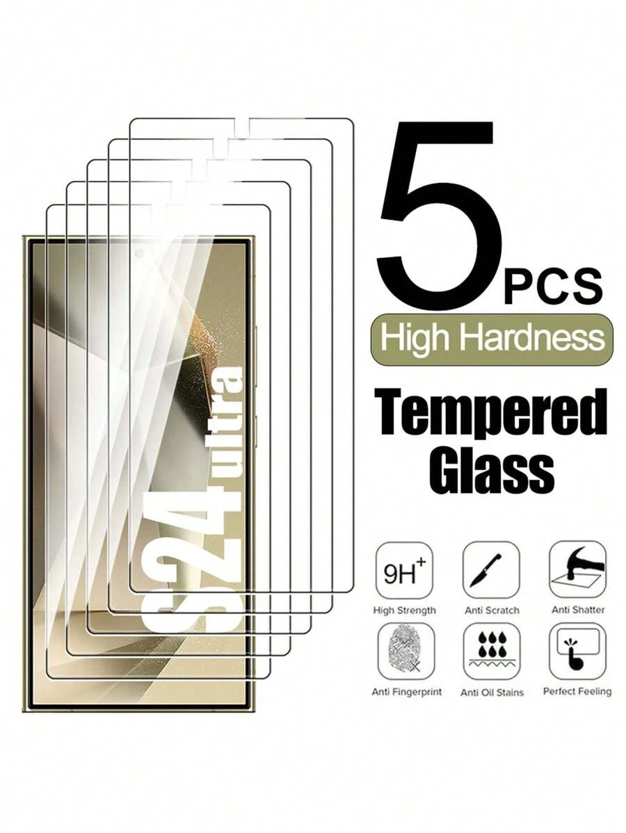 5pcs High Definition Tempered Glass Film For Samsung Galaxy S24 Ultra ...