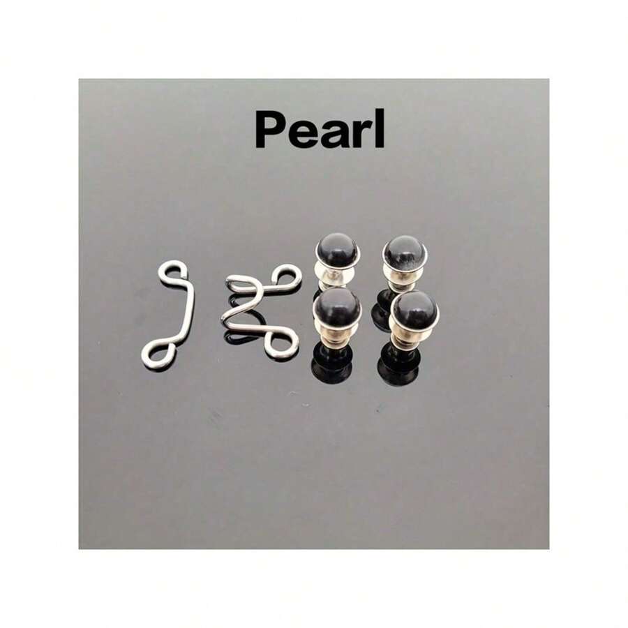 Rhinestone/Faux Pearls Jeans Button Pin Adjustable Pants Button ...