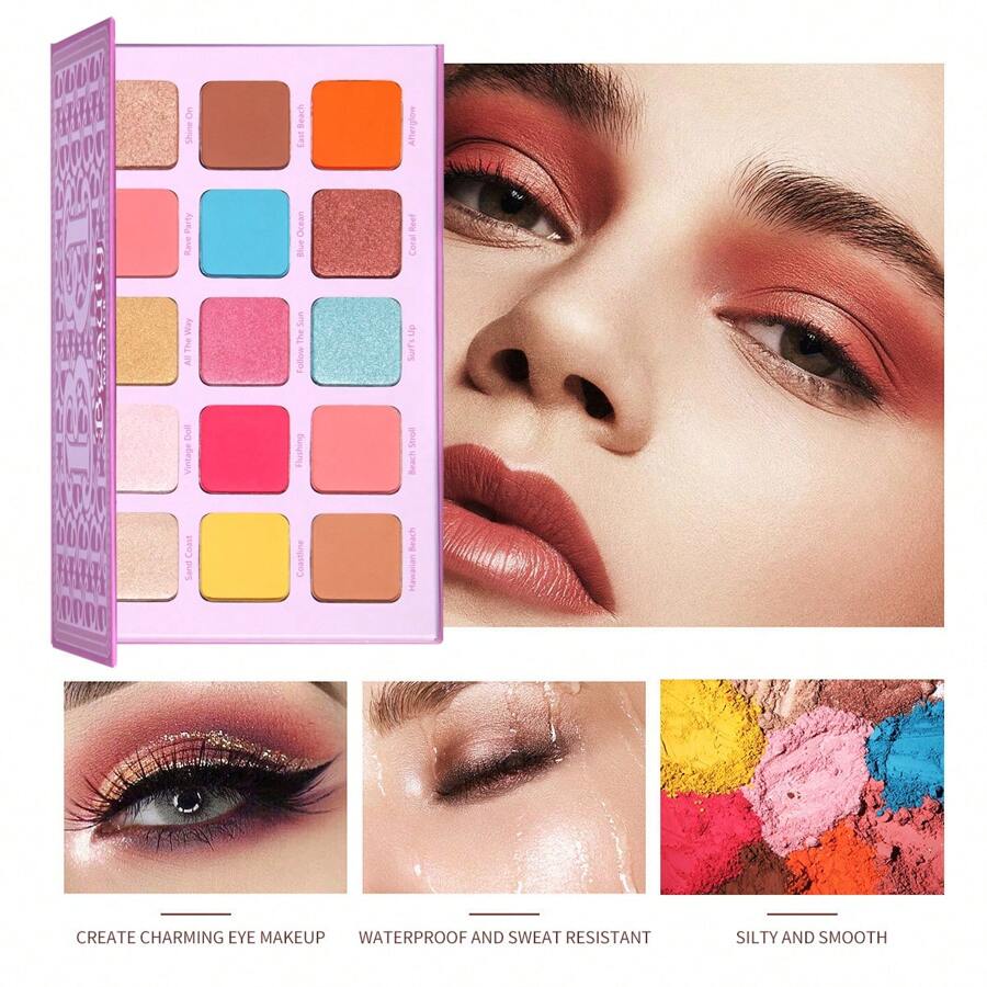 15-Color Eyeshadow Palette In Brilliant Colors For Free Combination Of ...