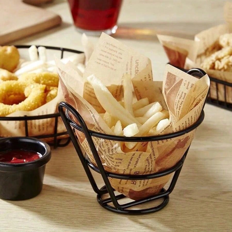 1PC Double Ear Snacks French Fry Basket Iron Art American French Fry ...