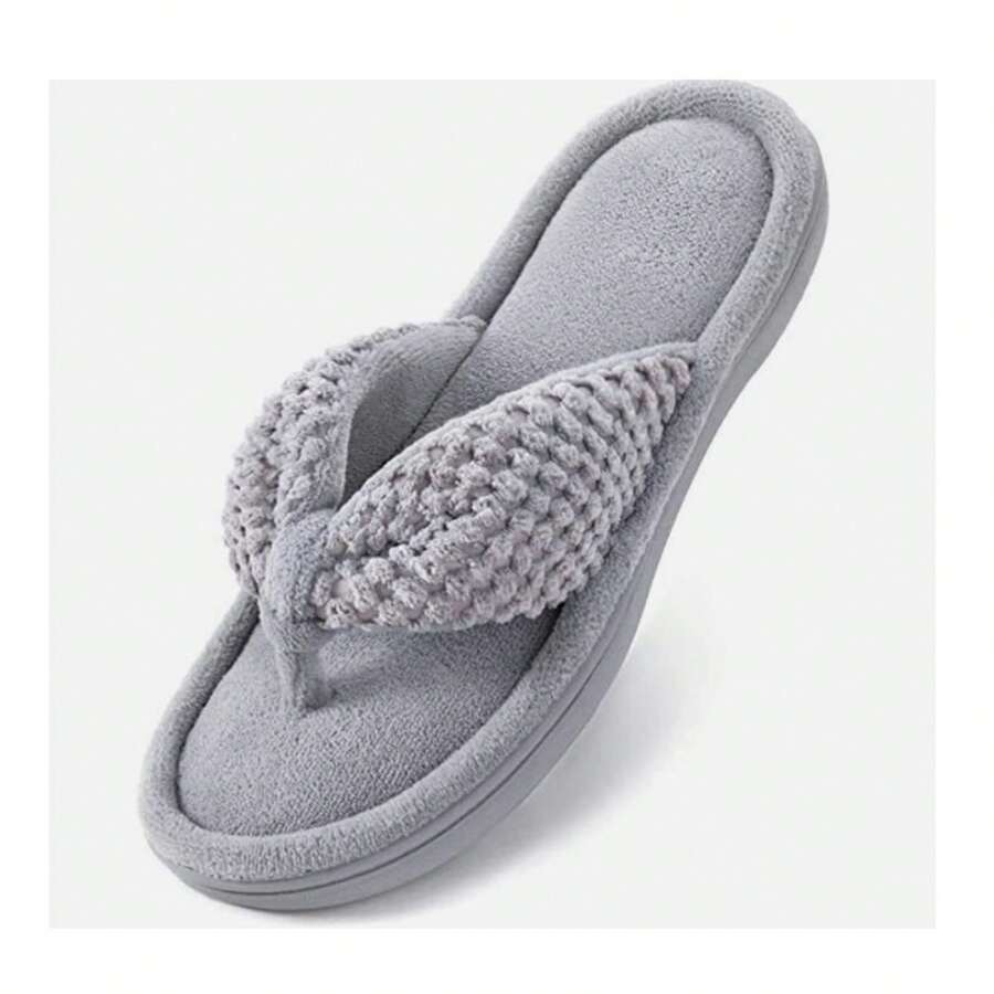 Women's Memory Foam Flip Flop Slipper Spa Thong House Slide Sandal Slip ...