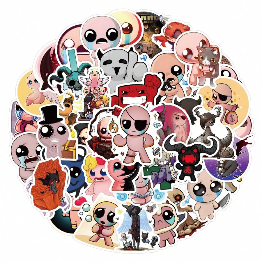 50 Sheets The Binding Of Isaac Stickers, Cute Cartoon Graffiti ...