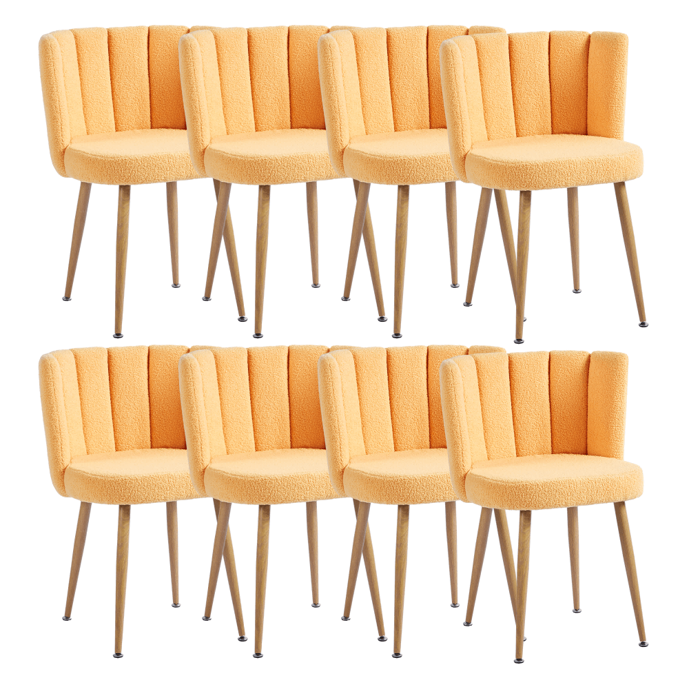 Faux Fur Dining Chairs, Modern Dining Chair With Wood Color Metal Legs ...