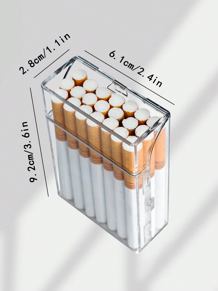 1pc Clear Cigarette Case For 20 King Size Cigarettes With Pressure ...