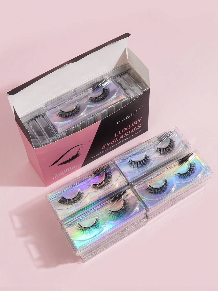 MAGEFY 20 Pairs Of Natural Crossover Volume False Eyelashes 4 Styles Of ...