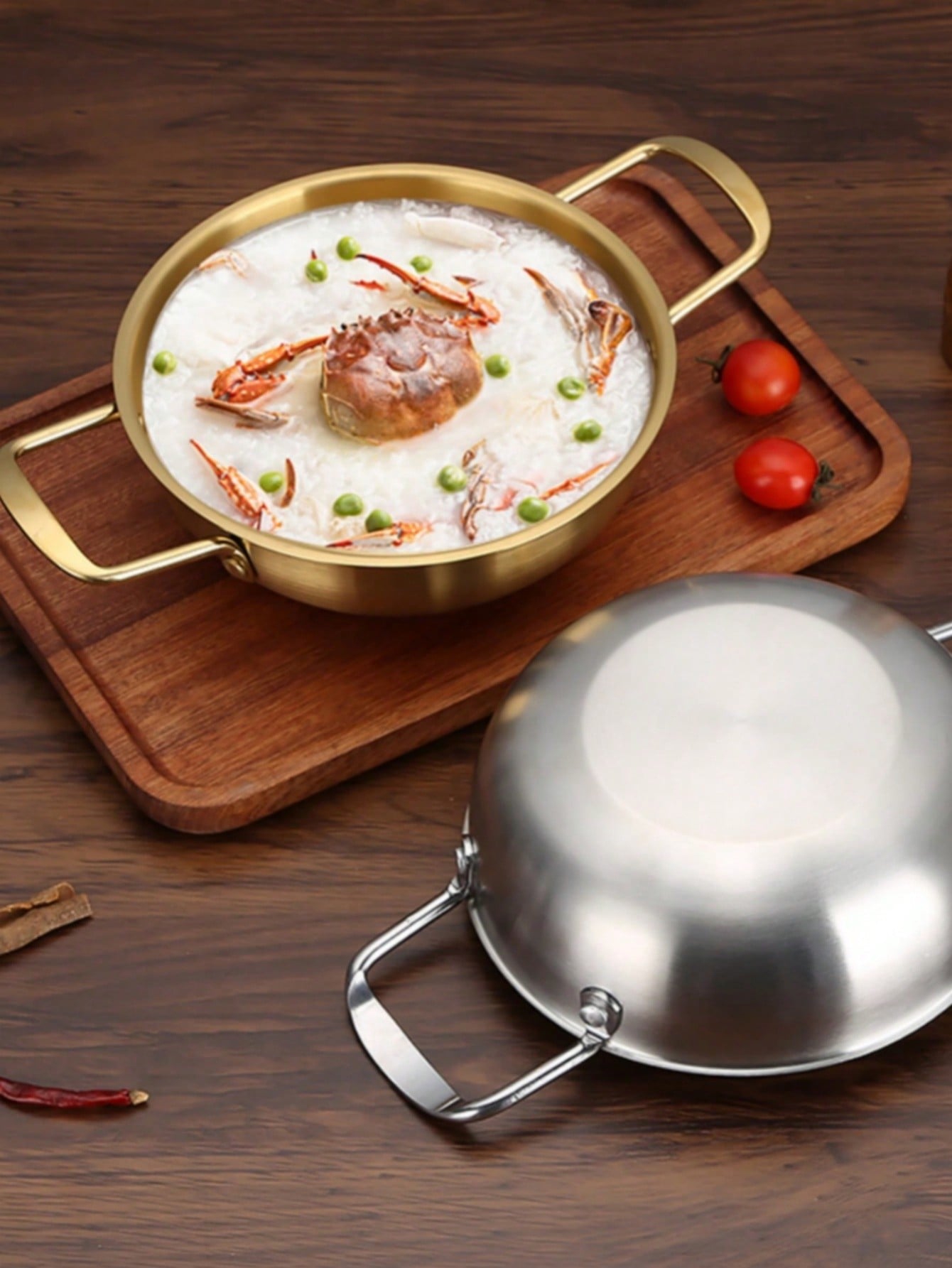 Stainless Steel Covered Korean Ramen Noodle Soup Pot With Dual Handles ...