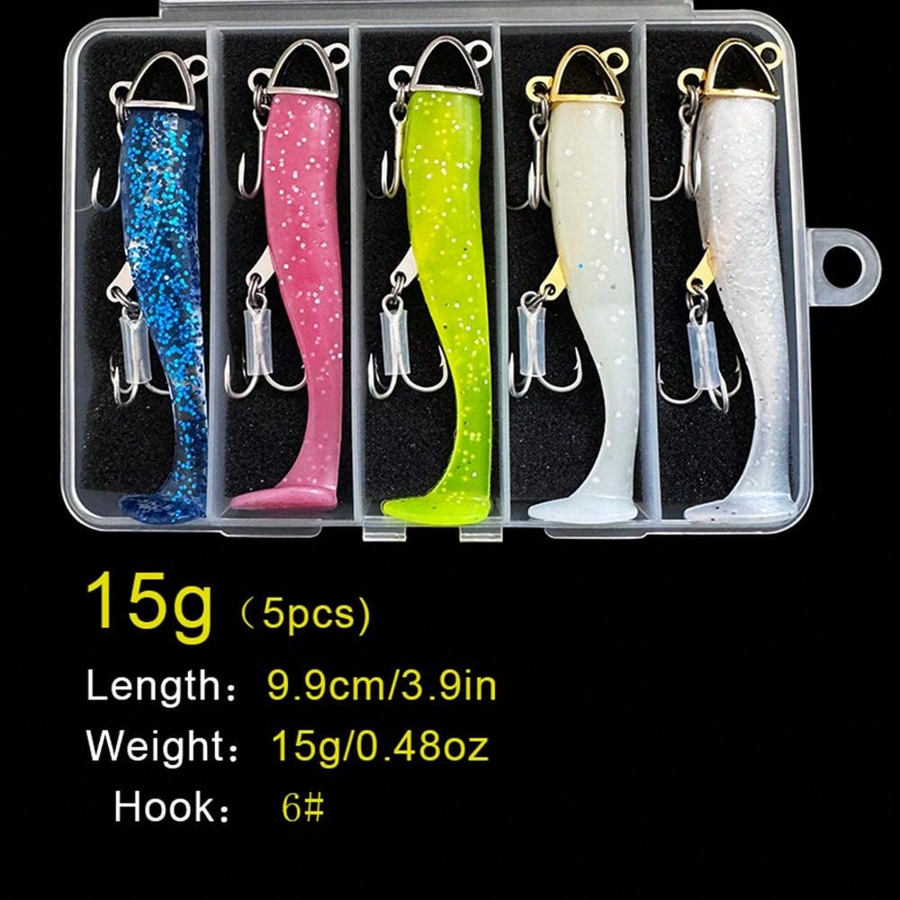 5 Sets Bayonet Lure Set With T-Tail Soft Lure, Lead Fish, Fake Lure ...