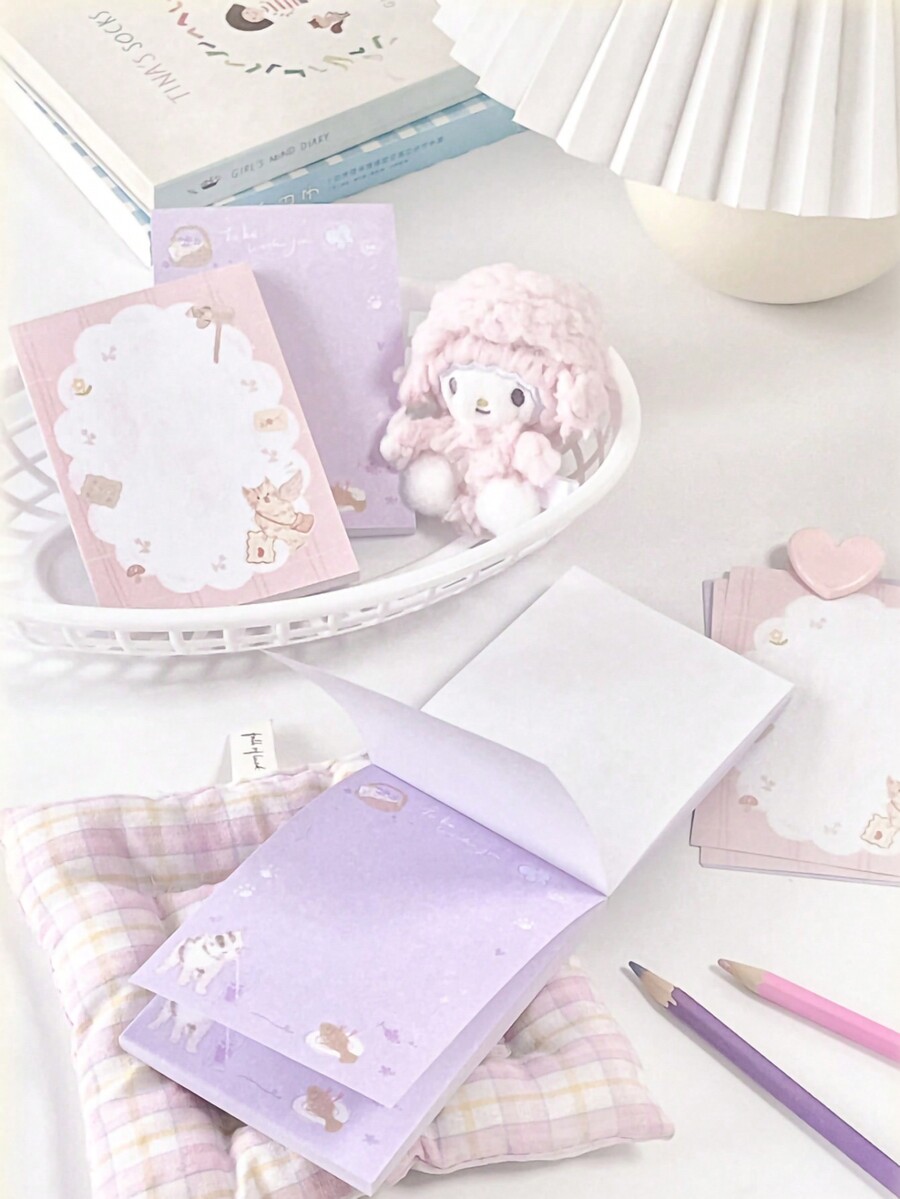 1 Book Of 80pcs Cartoon Creative Memo Pad, Non-Sticky Notepad For ...