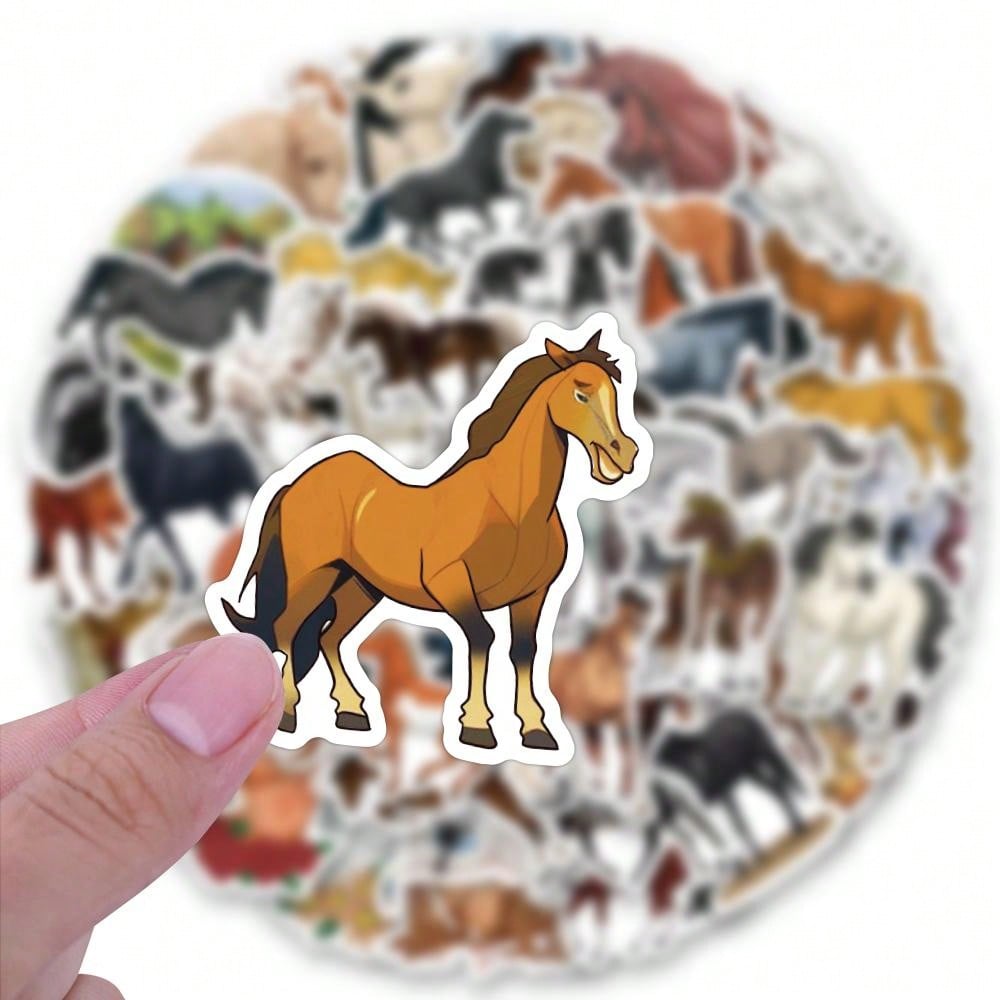 100PCS Realistic Horse Stickers Vinyl Waterproof Stickers Scrapbook ...