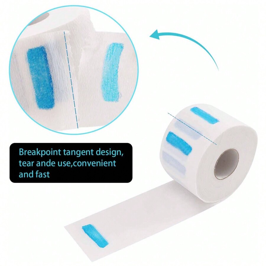2 Rolls Disposable Hair Cutting Paper Neck Strips, Elastic Paper Neck ...