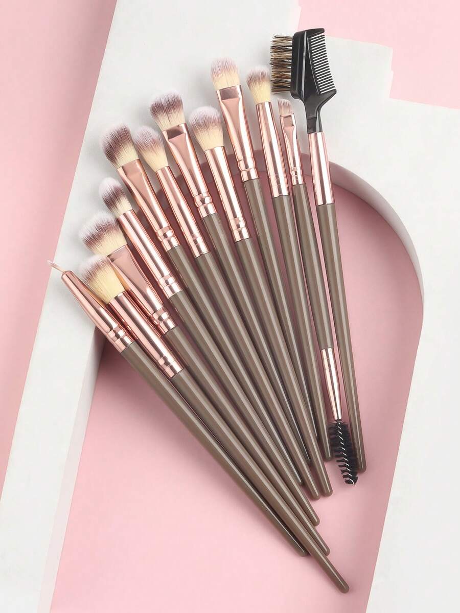 12pcs Portable Eye Makeup Brush Set For Blending, Nose Shadow, Curling ...