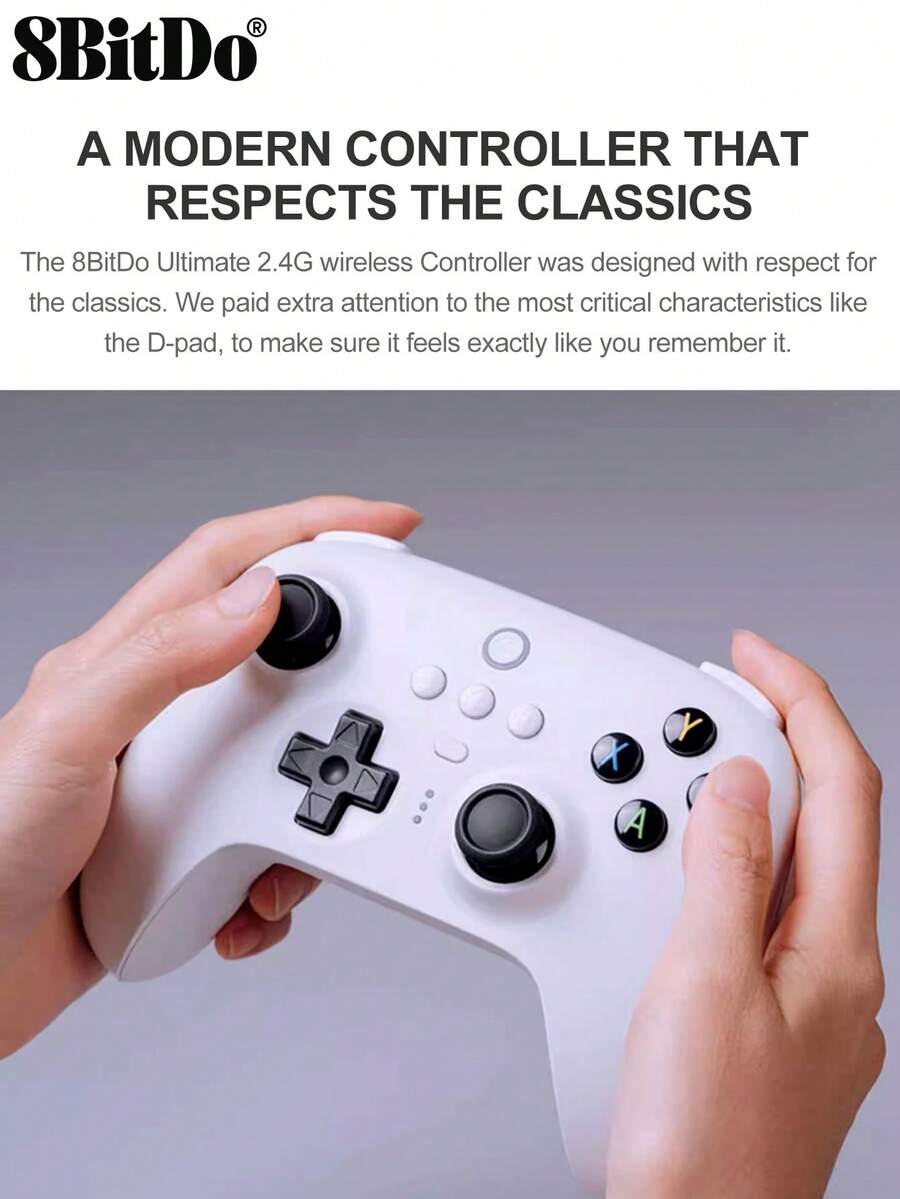 8bitdo ตัวควบคุมพีซี 8BitDo พร้อมแท่นชาร์จ จอยสติ๊กเกมแพดสำหรับเล่นเกมไร้สาย Ultimate 2.4g เข้า ...