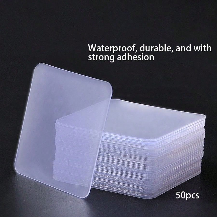 1pack/50pcs Transparent Acrylic Double-Sided Adhesive Sticker, Square ...