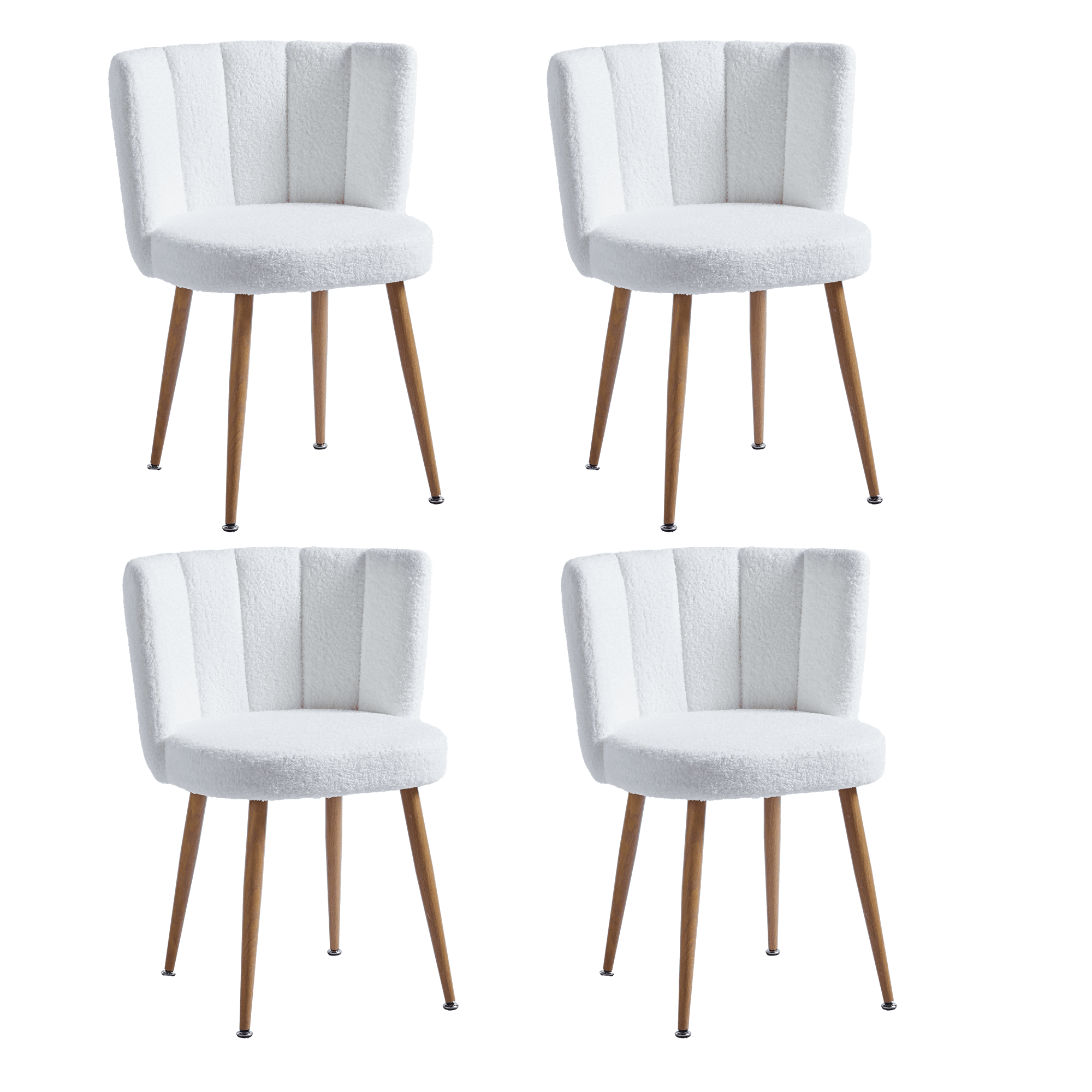 Faux Fur Dining Chairs, Modern Dining Chair With Wood Color Metal Legs ...
