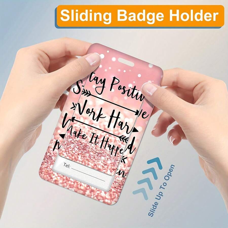 Retractable Badge Holder With Inspirational Quote - Heavy Duty Vertical ...