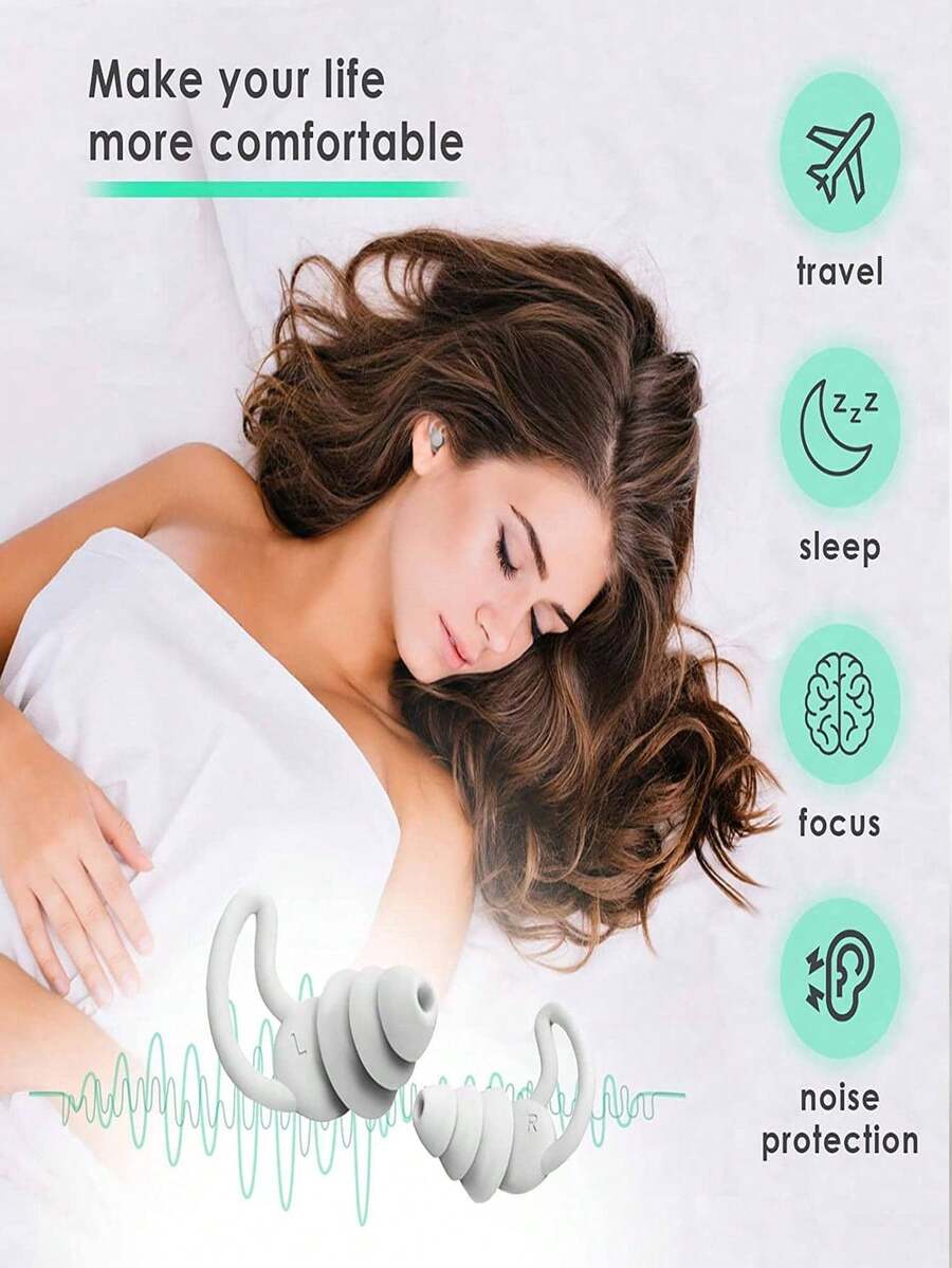 Silicone Earplugs For Noise Reduction, Sleeping, Anti-Noise For ...