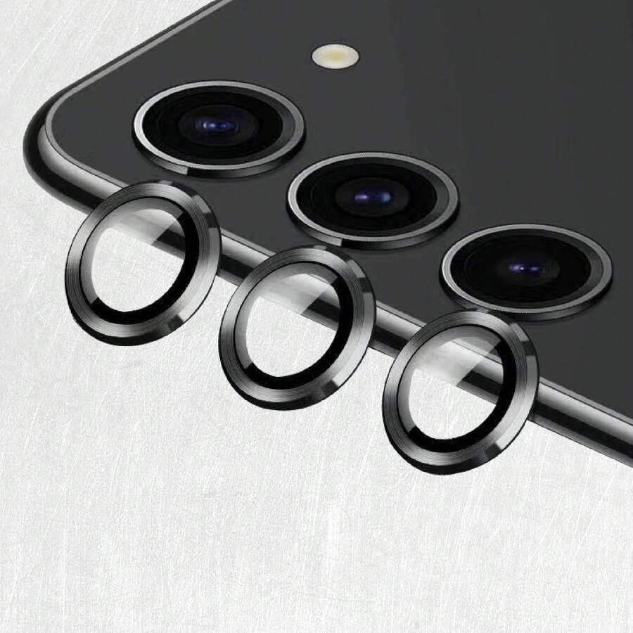 1pc Black Titanium Alloy Super Clear Camera Lens Protector And Metal ...
