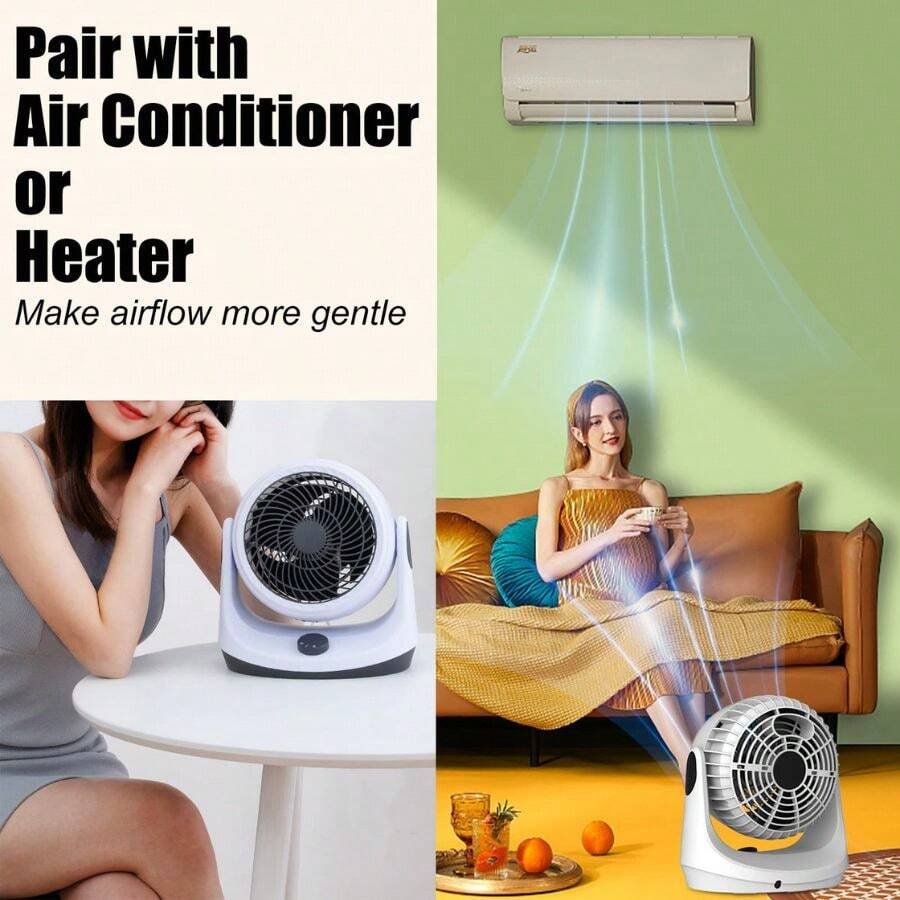 Air Circulation Fan 11 Inch, 280° Adjustable Tilt Silent USB Desktop ...