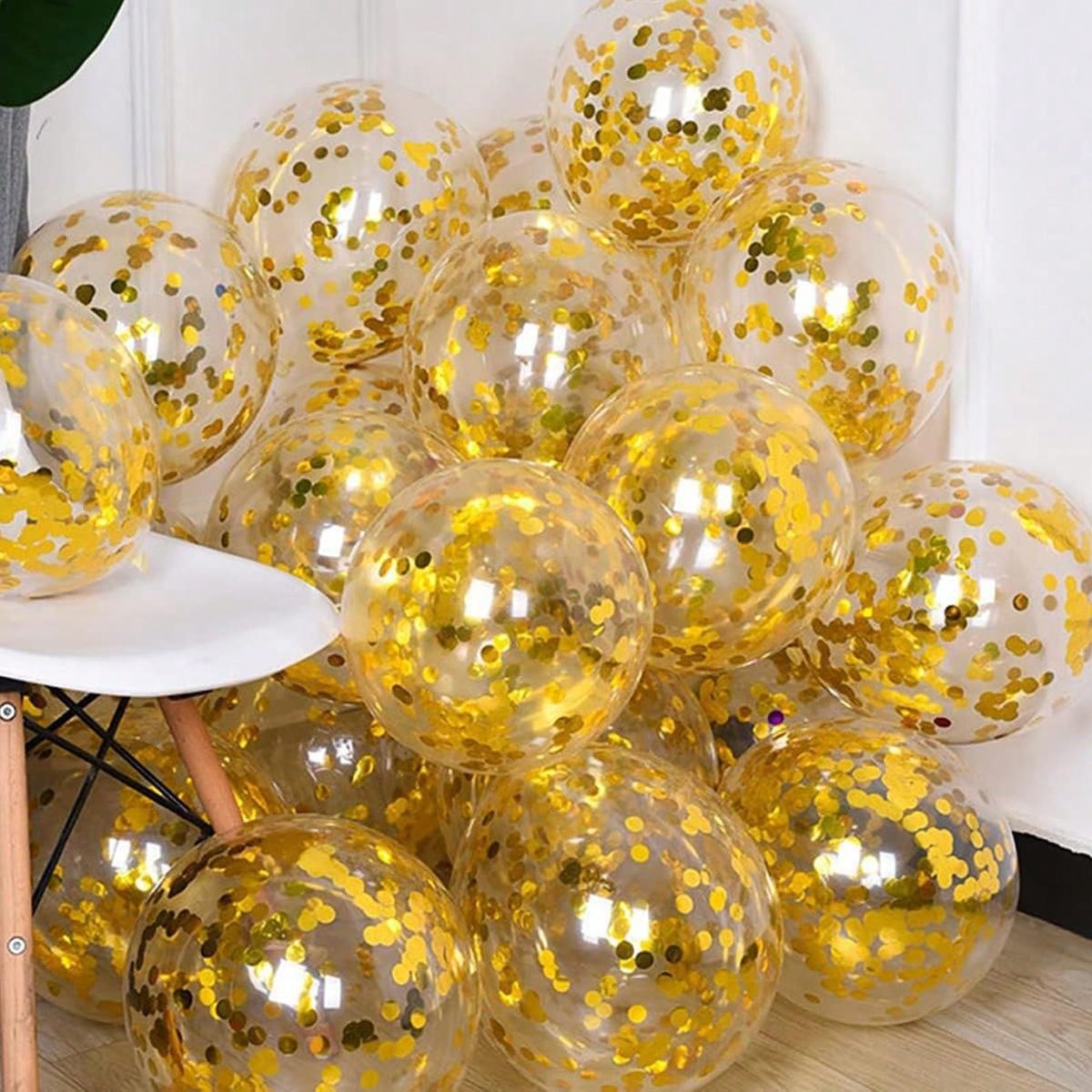 10/30PCS 12inch/30.48cm Gold Foil Multicolored Paper Crumb Latex ...