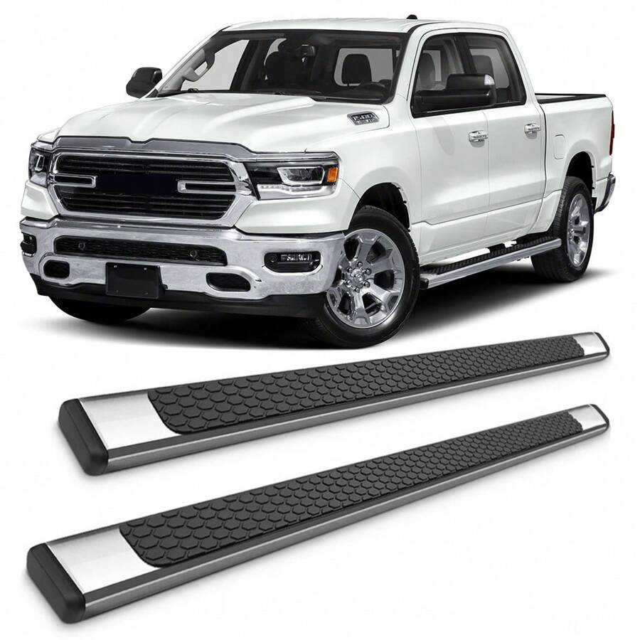 1 Pair Side Step Bars Fit For 2019-2024 Ram 1500 Crew Cab Chrome 4.5 ...