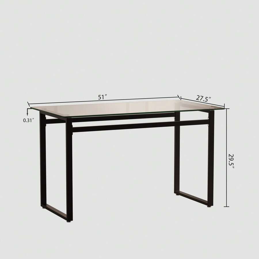 Sumdeal Modern Glass Dining Table For 4-6 People | Rectangle Glass ...