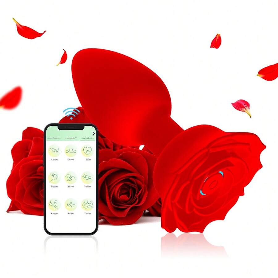 Yaoji Charging APP Remote Control Rose Silicone Anal Plug Female Masturbator | SHEIN USA