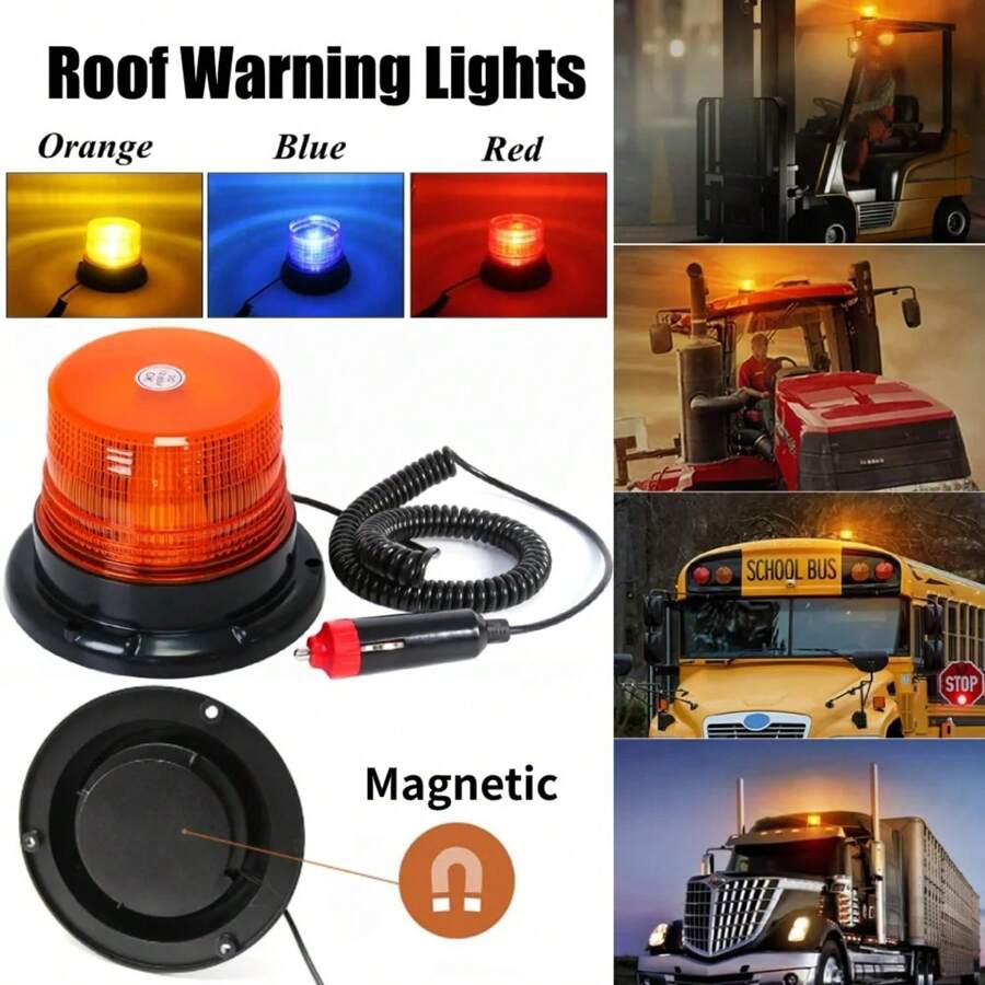 Car Strobe Light Blue Red Orange LED Emergency Truck Roof Top Warning ...