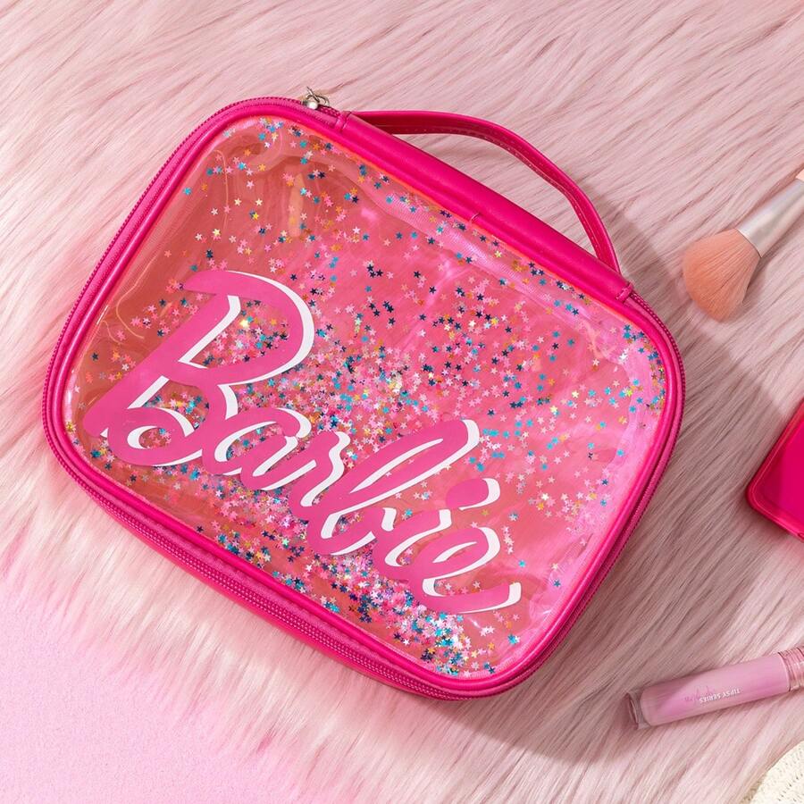 Miniso Barbie Collection Translucent Square Cosmetic Bag Makeup Bag ...