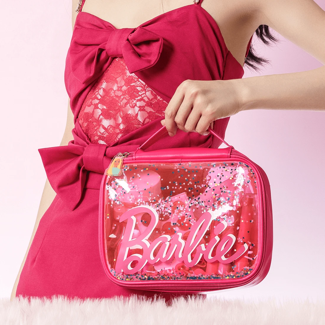 Miniso Barbie Collection Translucent Square Cosmetic Bag Makeup Bag ...