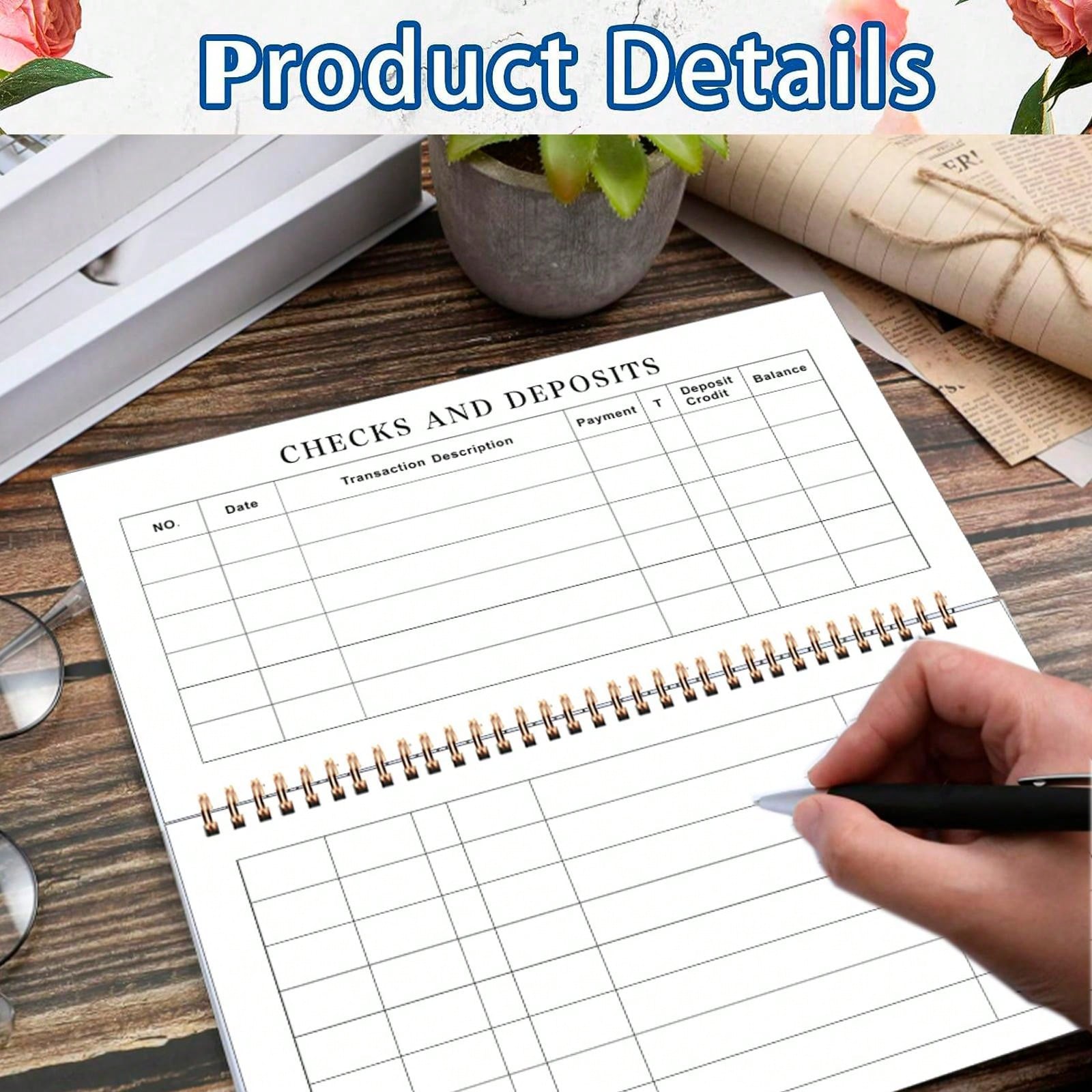25 Sheets Check Registers For Personal Checkbook Large Print Low Vision ...