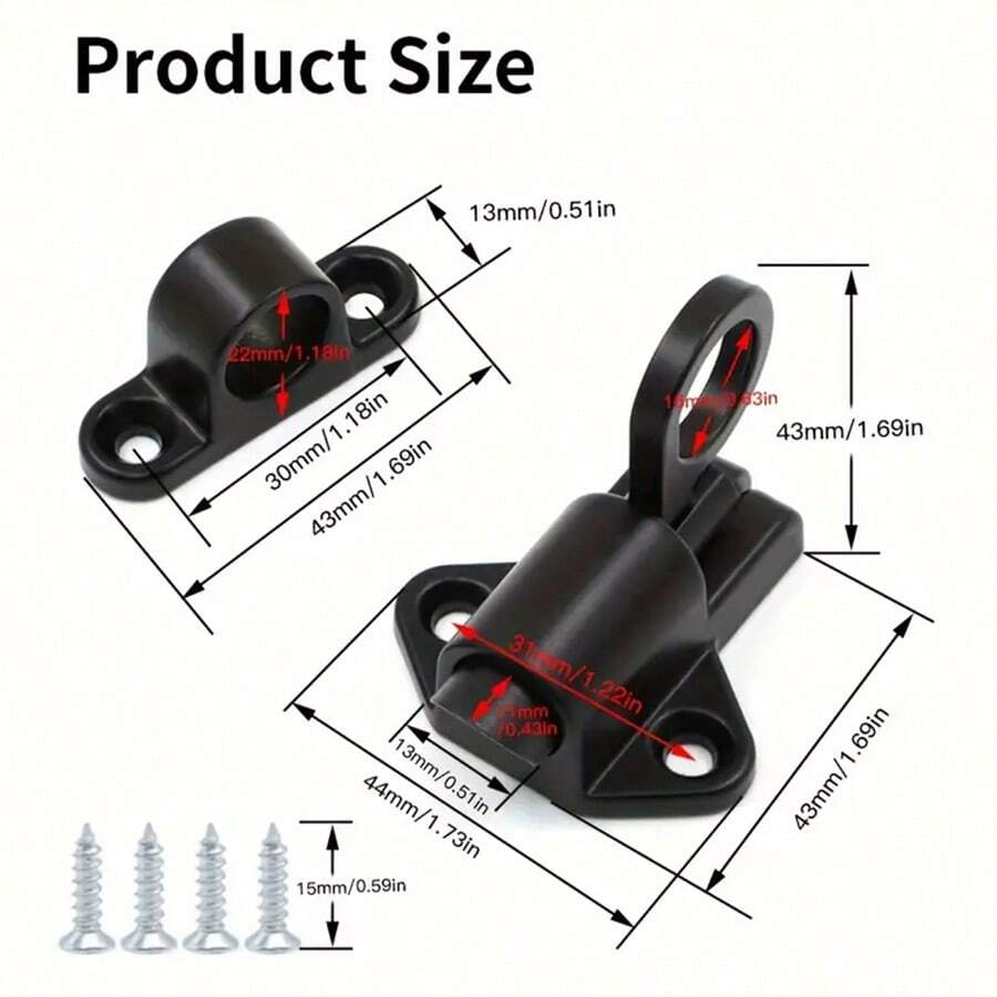 1/2pcs Spring Loaded Door Lock, Self-Closing Window Door Latches Locks ...