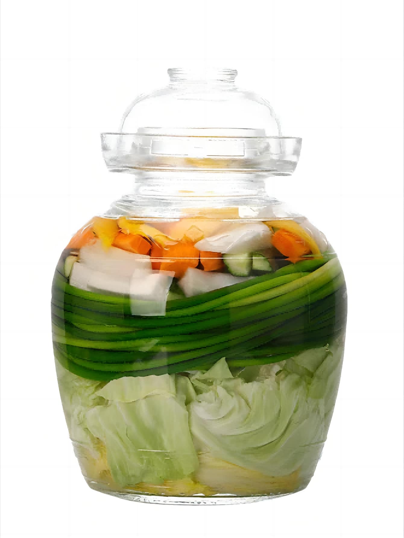Large 2500ml Glass Fermentation Jar - Traditional Fermenting Crock With ...